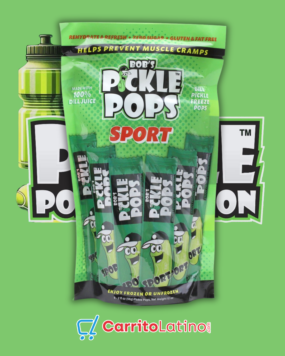 Bob’s Pickle Pops Sport 12 oz – Carrito Latino