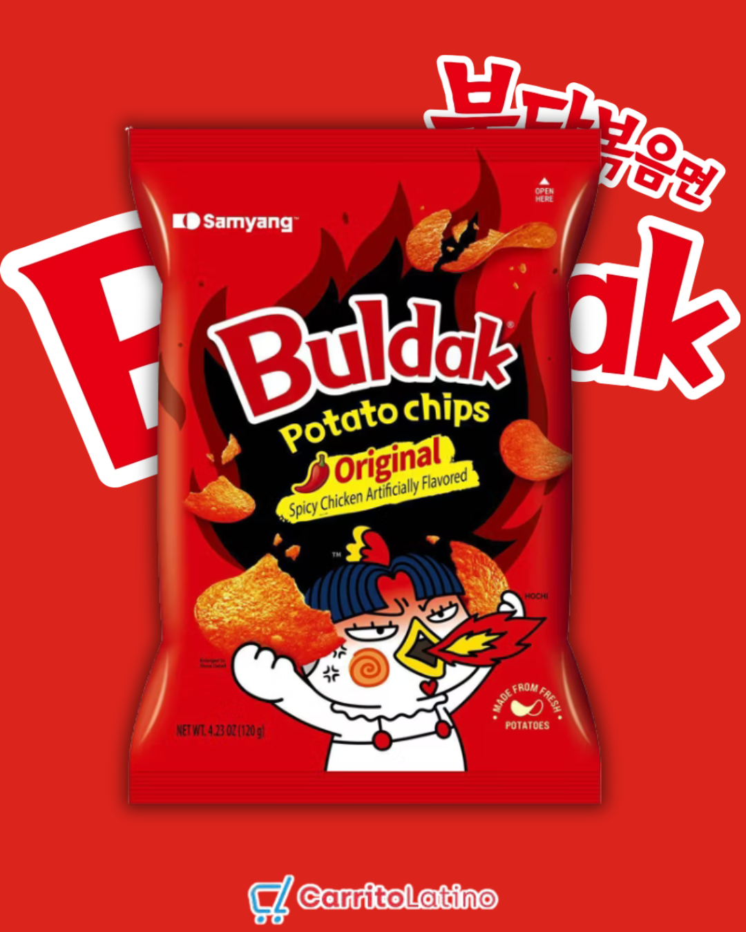 Samyang Buldak Potato Chips Original 120 g (Spicy Chicken Flavor ...