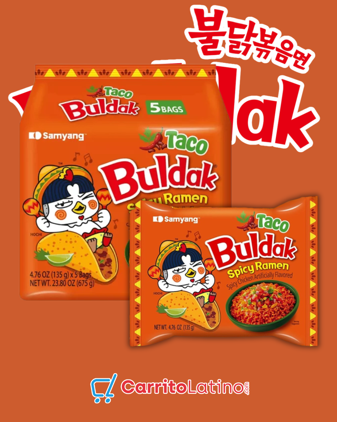 Samyang Buldak Spicy Ramen Taco Flavor – Carrito Latino