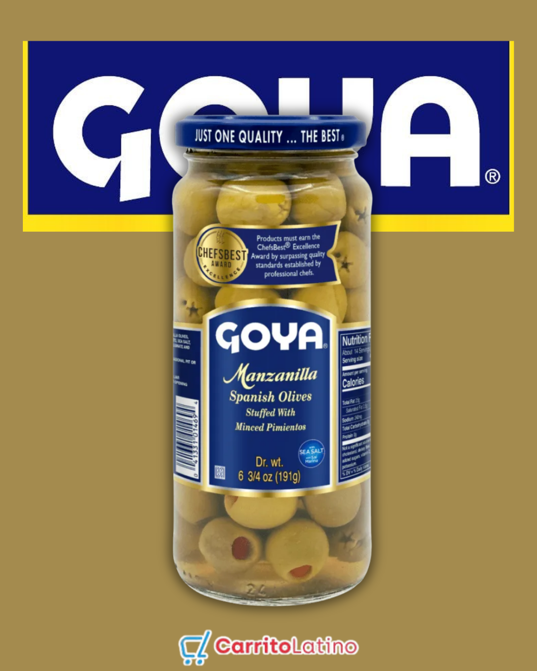 Goya Aceitunas Españolas Rellenas de Pimiento 9.5 oz – Carrito Latino